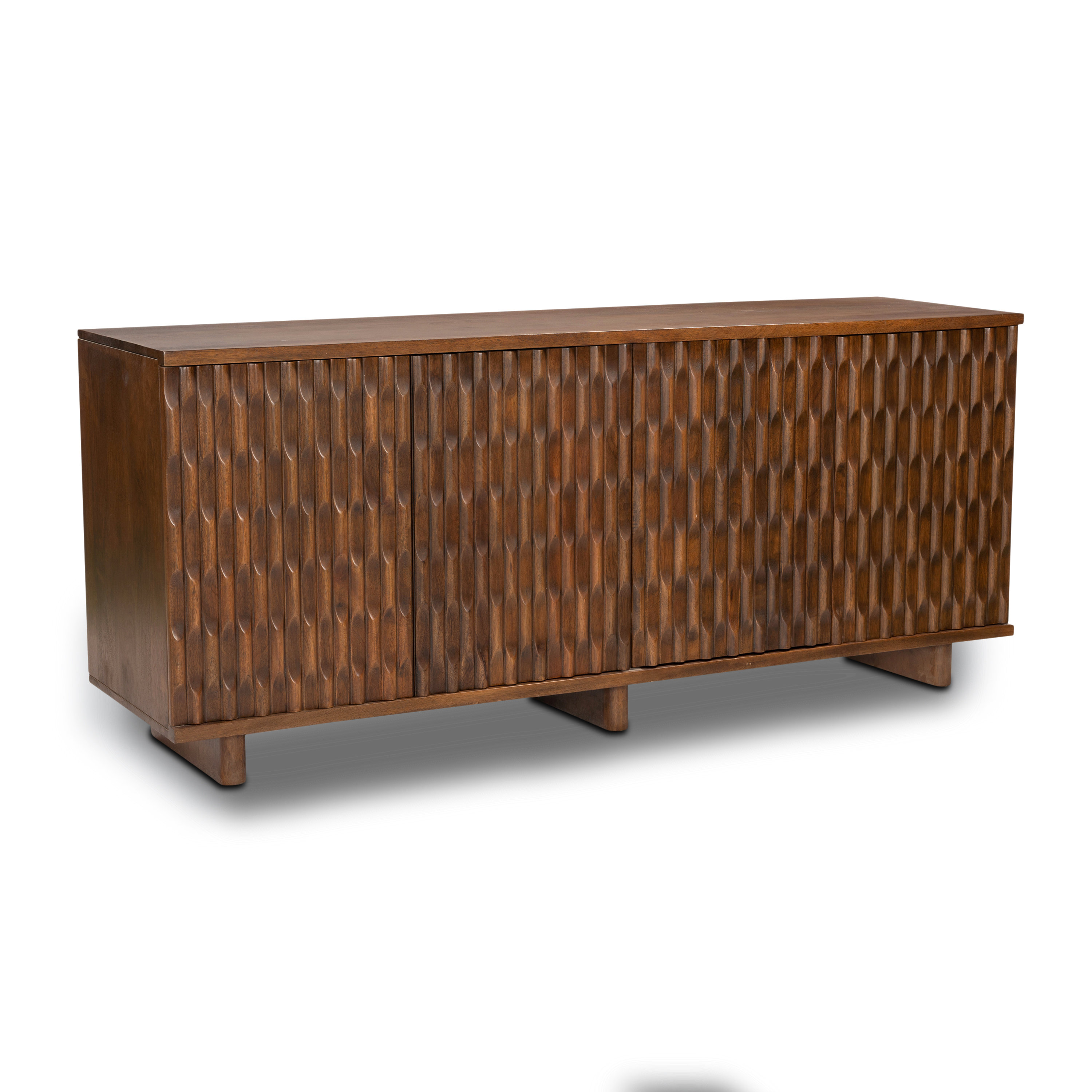 Poly & Bark Prism 70" Mango Wood Sideboard In English Walnut | Wayfair